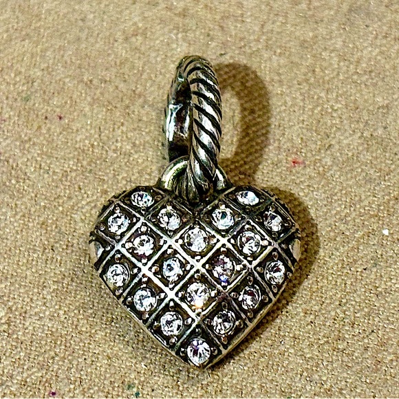 Brighton | Jewelry | Brighton Diamond Heart Charm Covered In Tiny ...
